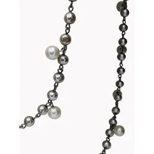 None | Jewelry | Sautoir Flapper Necklace 52 2 Tone Faux Pearl Layering ...
